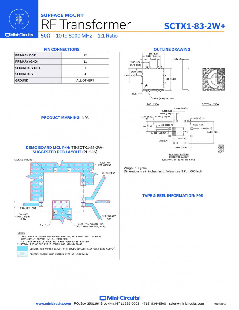 SCTX1-83-2W+ product document page 3
