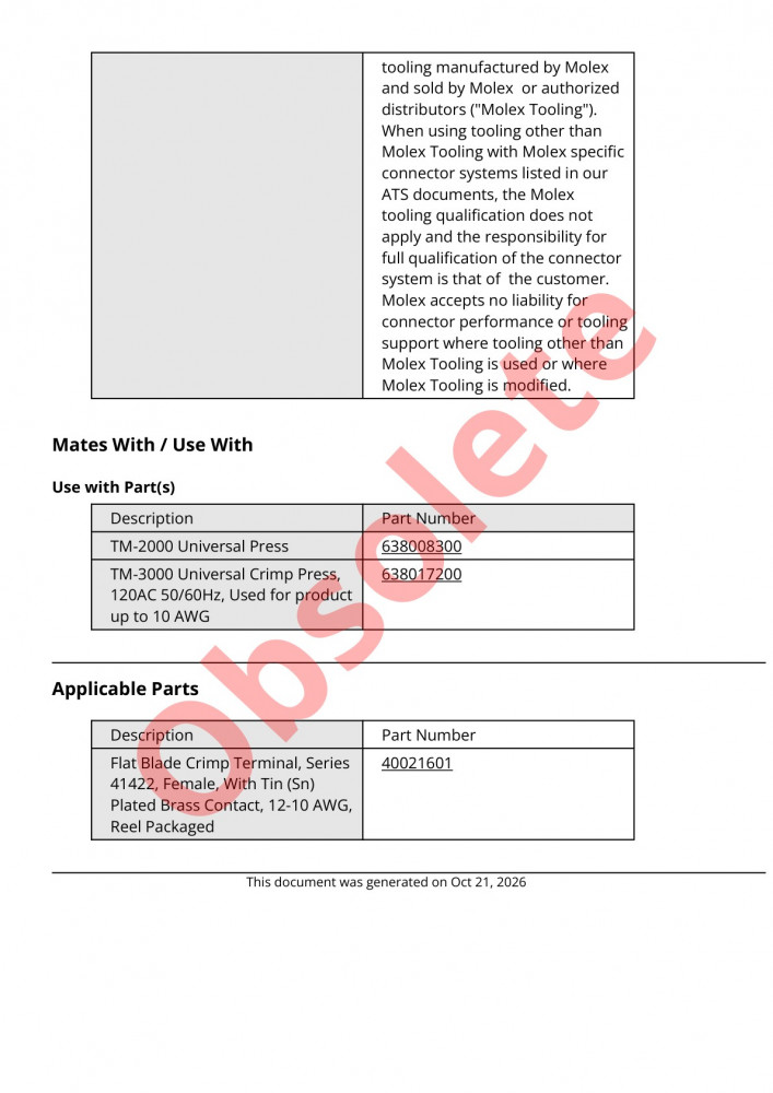 Molex tooling document preview, page 3