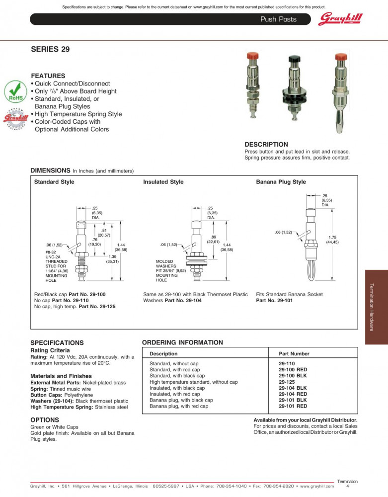 Grayhill Series 29 datasheet page