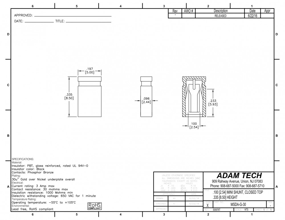 MSDA-G-30 product drawing preview