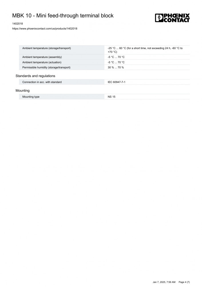 Phoenix Contact 1402018 technical document page 4