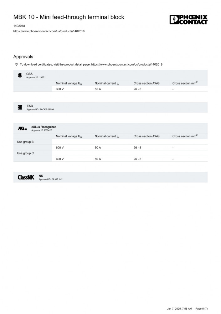 Phoenix Contact 1402018 technical document page 5