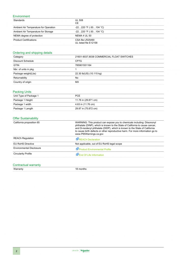 9038AW1N4N5 technical document page 2