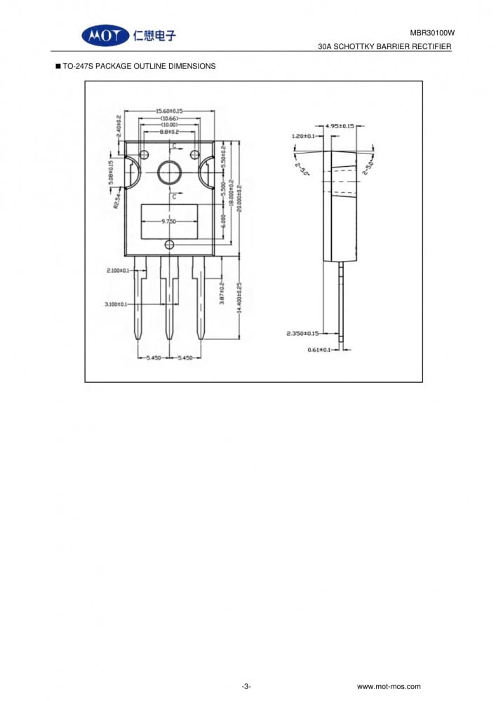 MBR30100W datasheet page 3