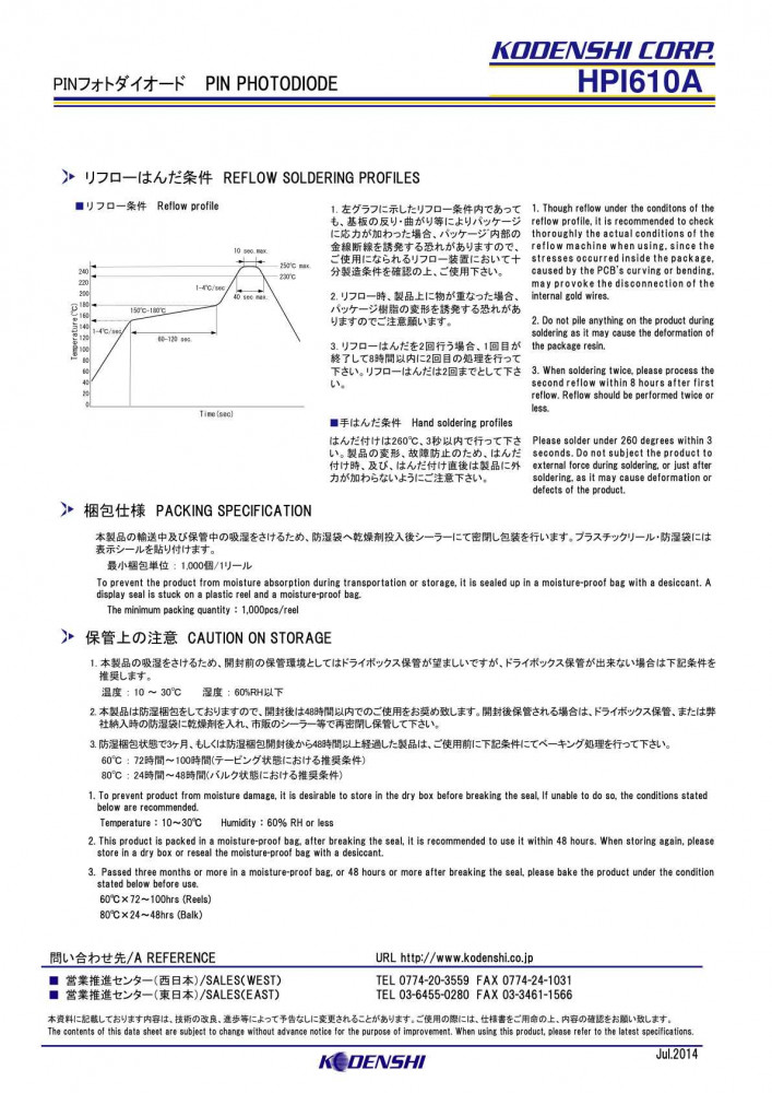 HPI610A datasheet page 3