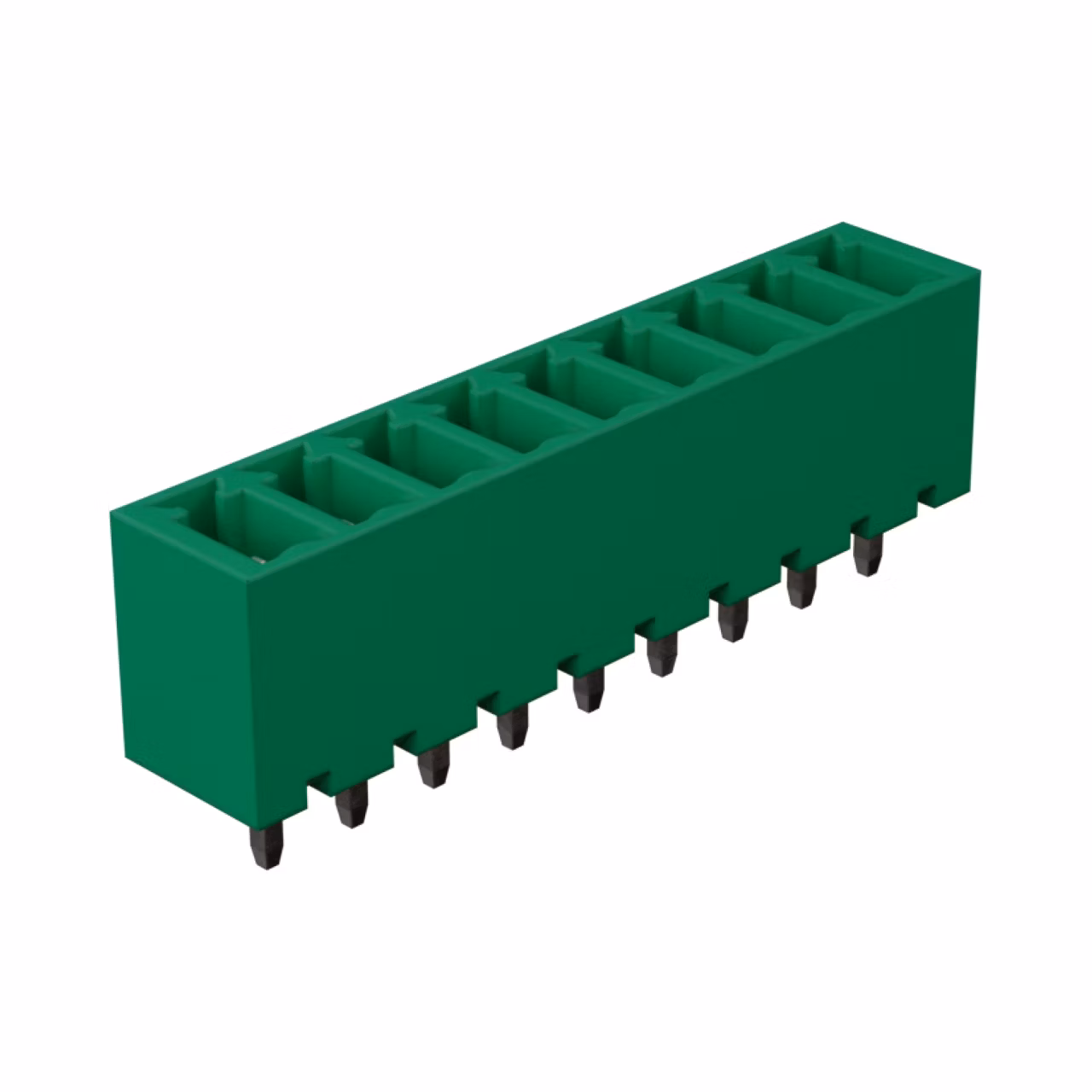 3.81mm Pitch Eurostyle Vertical PCB Header, Green Housing, 9 Circuits for sale
