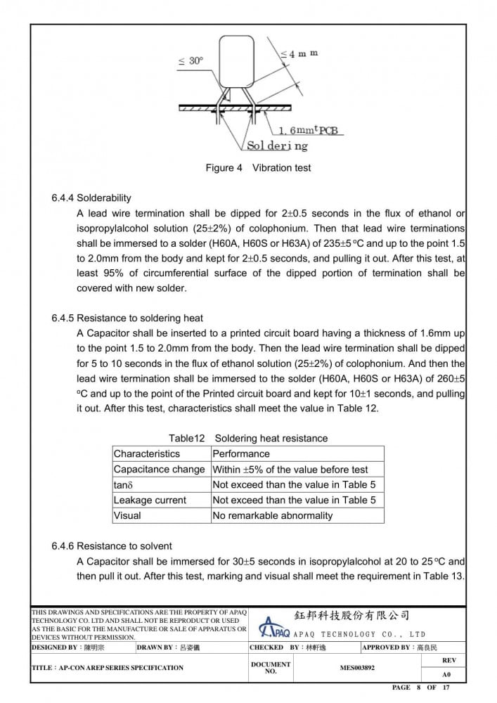APAQ specification page 8