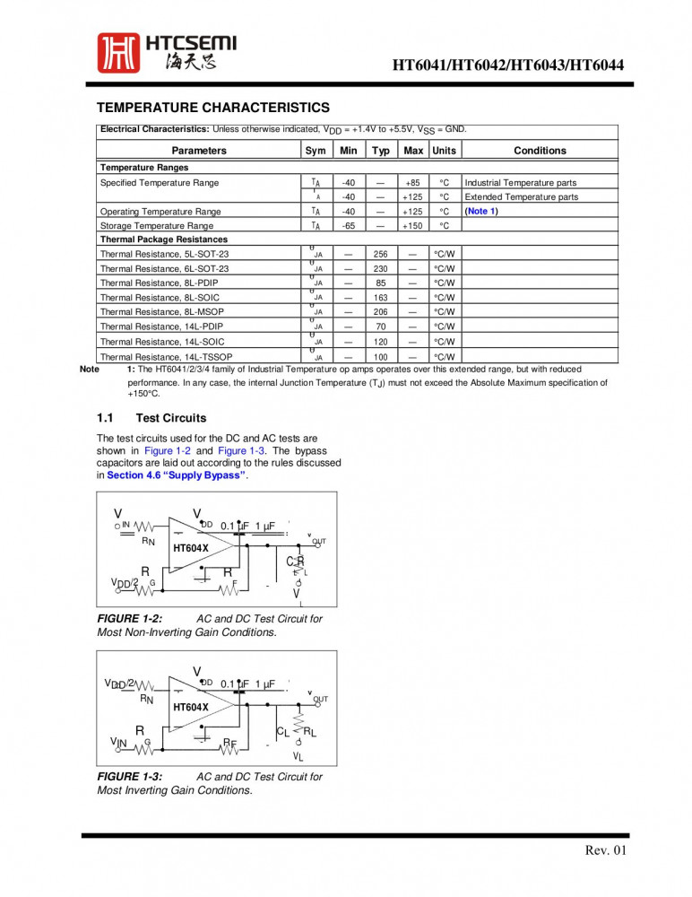 HT6042BRZ datasheet page 4