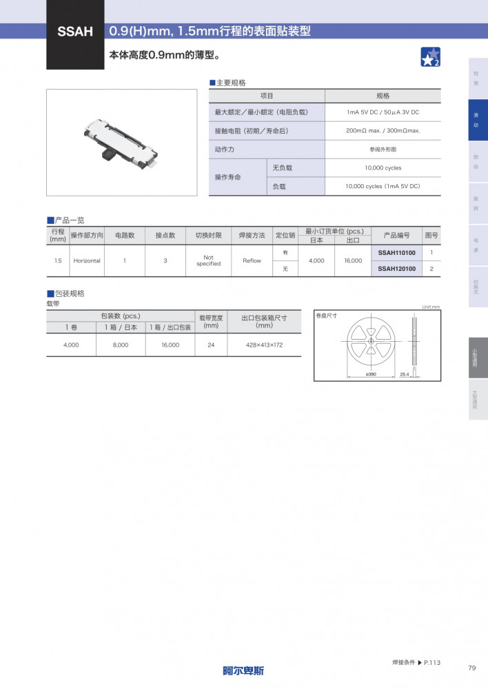 SSAH110100 technical document page 1