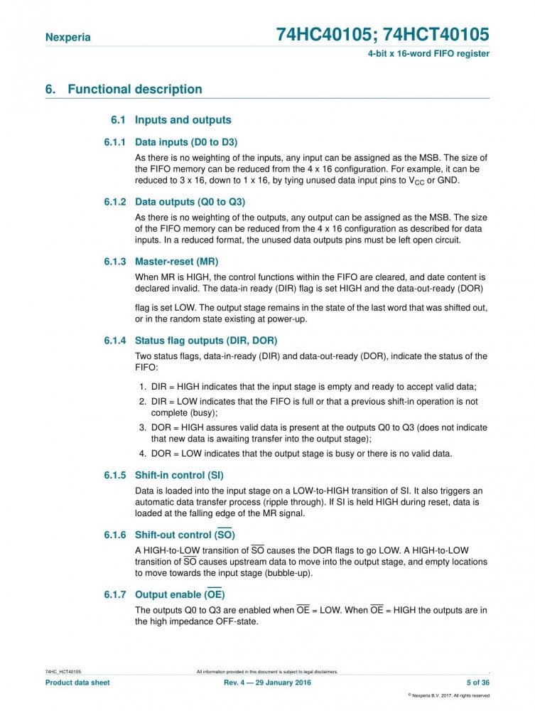74HC40105 datasheet page 5