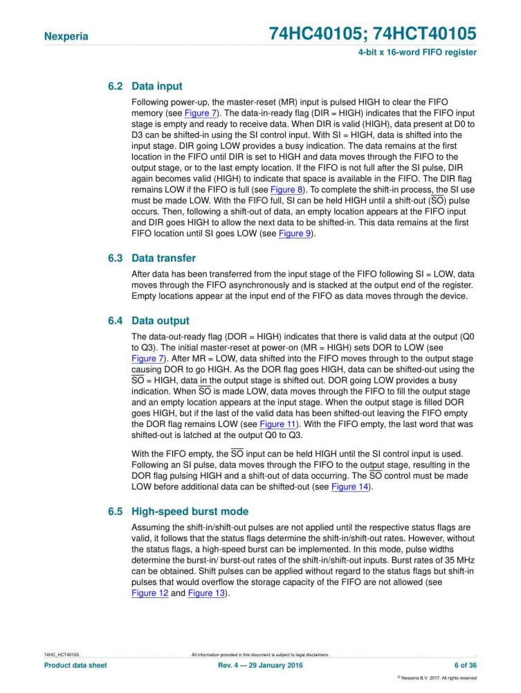 74HC40105 datasheet page 6