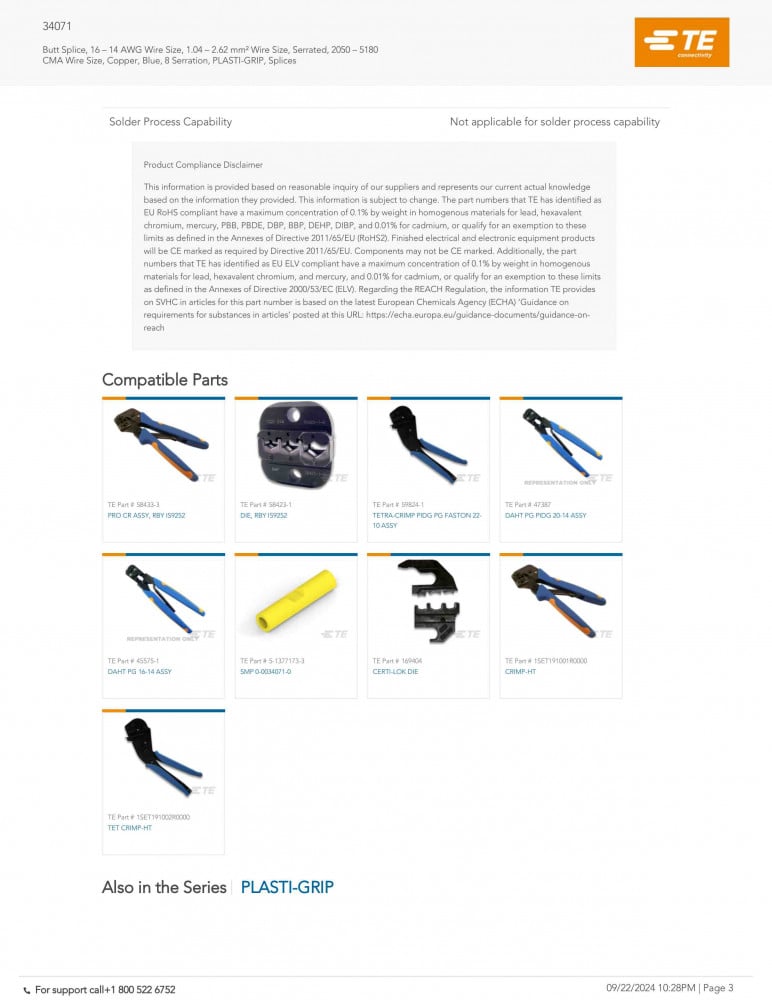 TE Connectivity 34071 technical document page 3