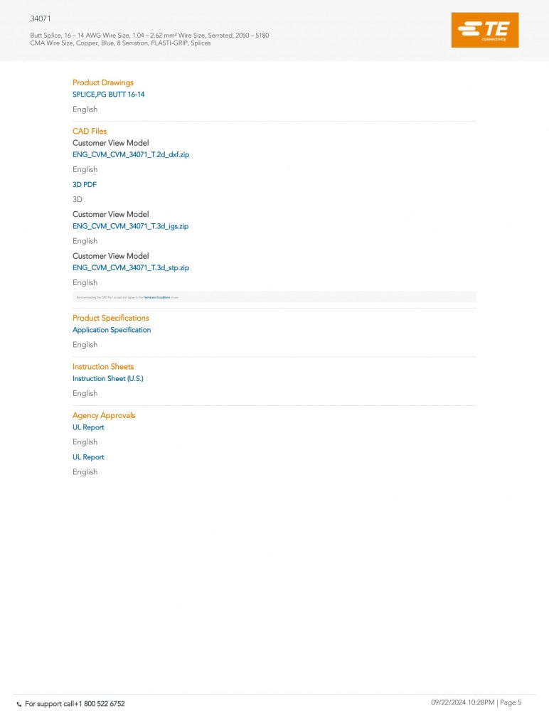 TE Connectivity 34071 technical document page 5