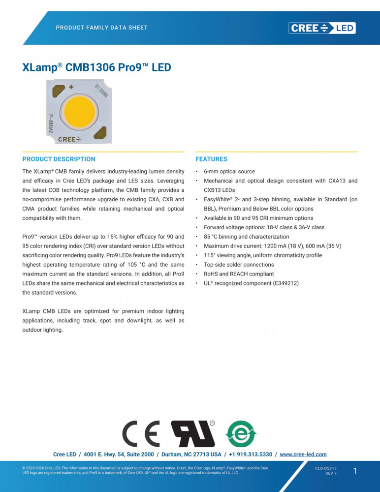 CMB1306 Pro9 datasheet page 1