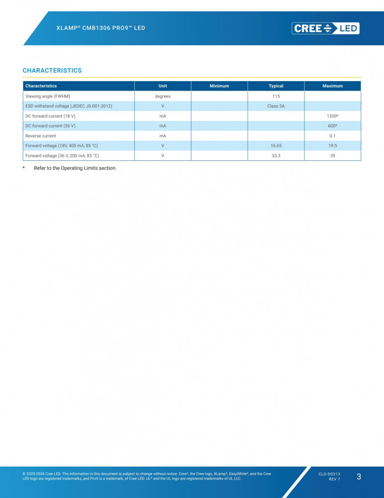 CMB1306 Pro9 datasheet page 3