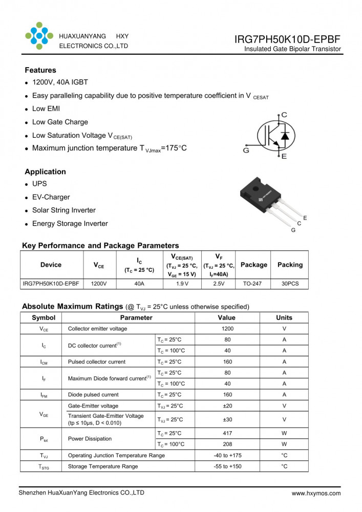 IRG7PH50K10D-EPBF-HXY datasheet page 1