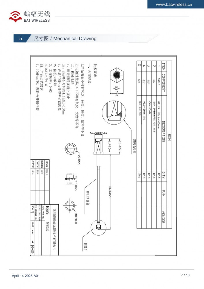 BWIPX1-SMA-1.13L100 technical document page 7