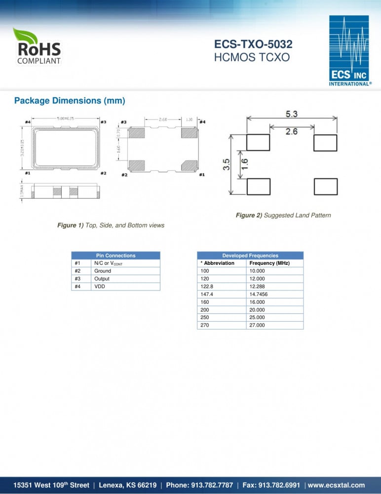 ECS-TXO-5032 datasheet page 2
