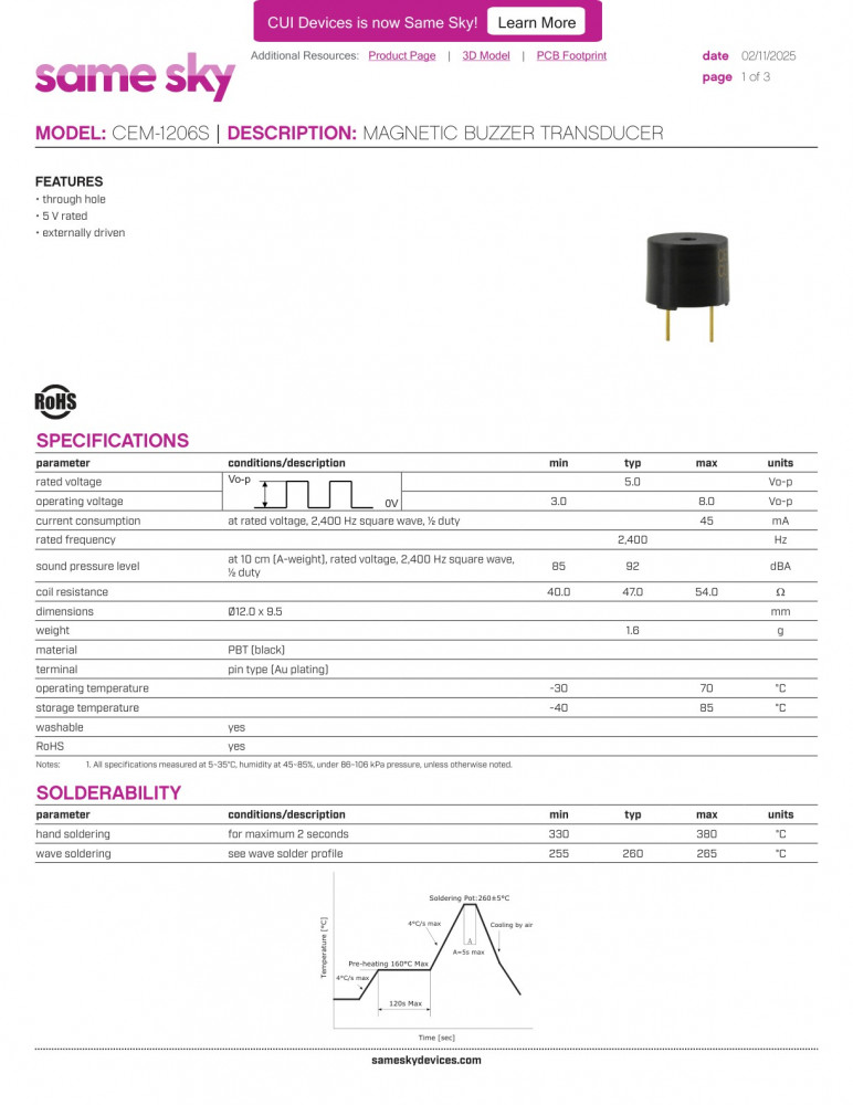 CEM-1206S technical document page 1