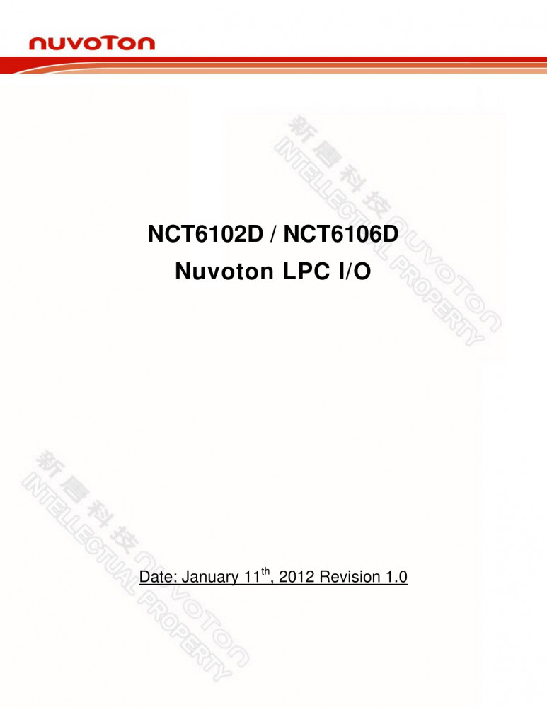 NCT6102D datasheet page 1
