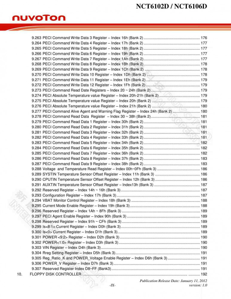 NCT6102D datasheet page 10