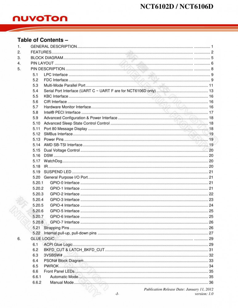 NCT6102D datasheet page 2