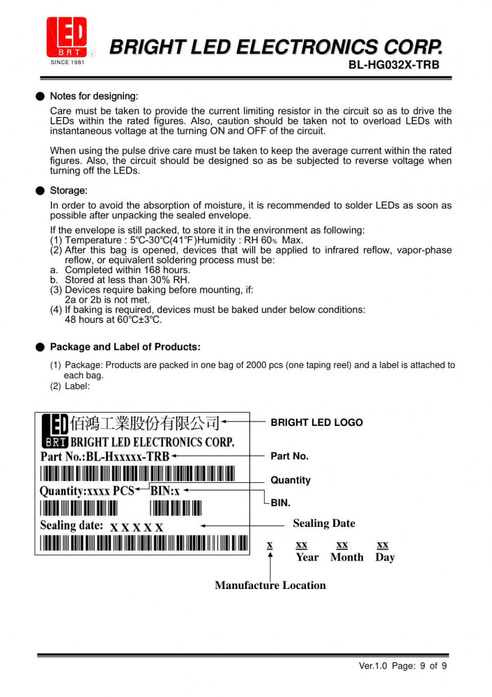 BL-HG032X-TRB datasheet page 8