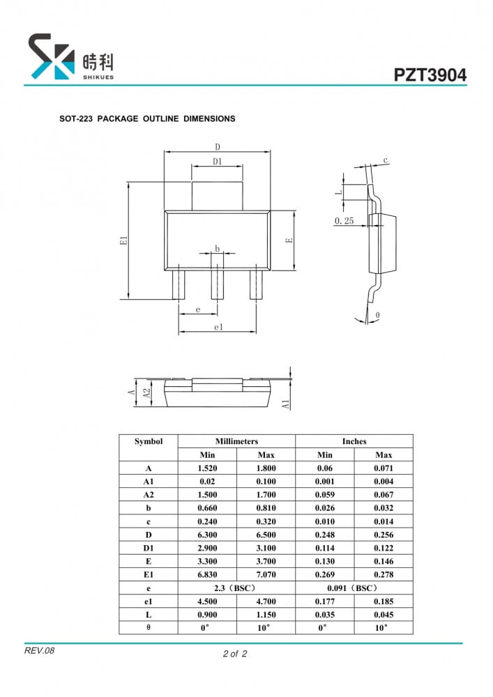 PZT3904 datasheet page 2