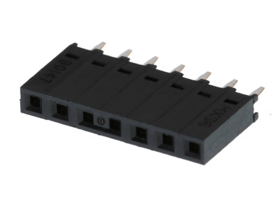 C-Grid III PCB Receptacle, 2.54mm Pitch, Single Row, Vertical, Shrouded, 8 Circuits, 0.38µm Gold (Au) Plating