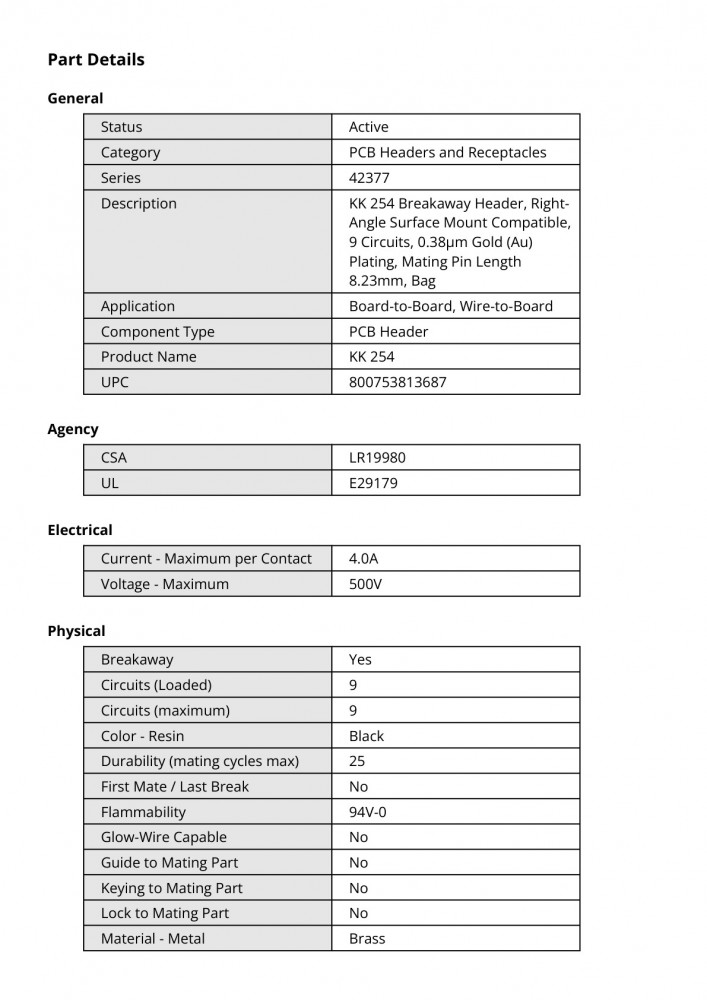 MOLEX 22288093 technical document page 2