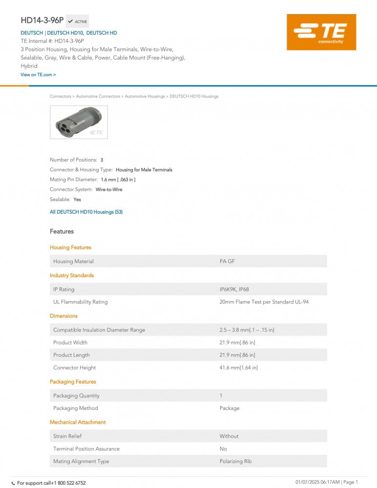 HD14-3-96P technical document page 1