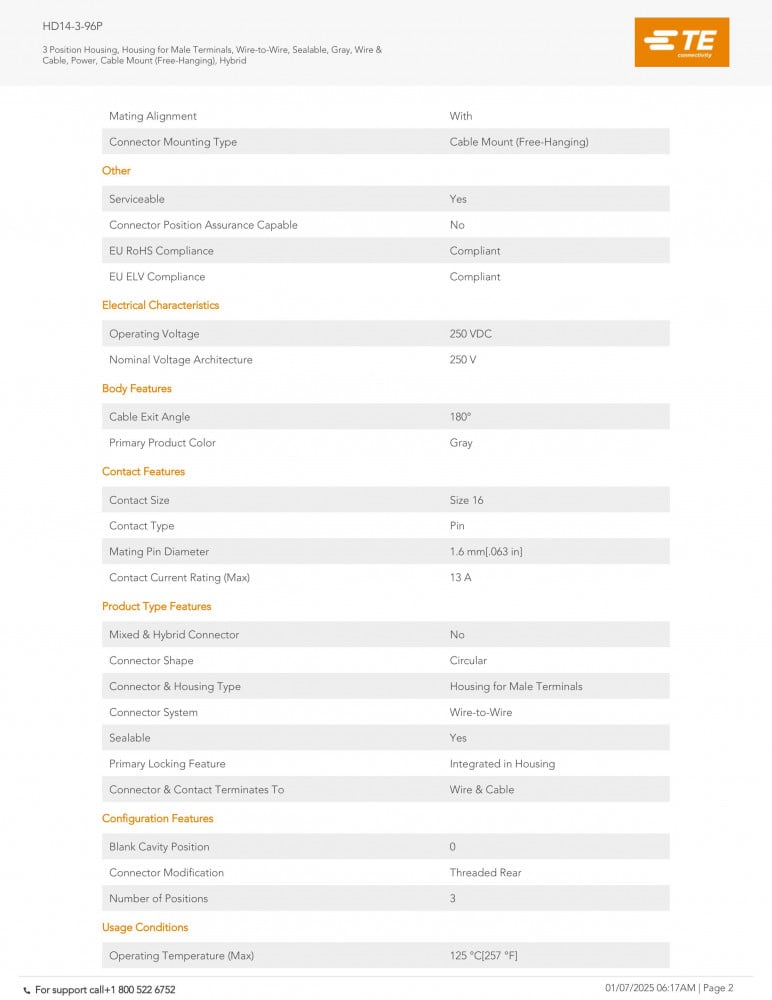 HD14-3-96P technical document page 2