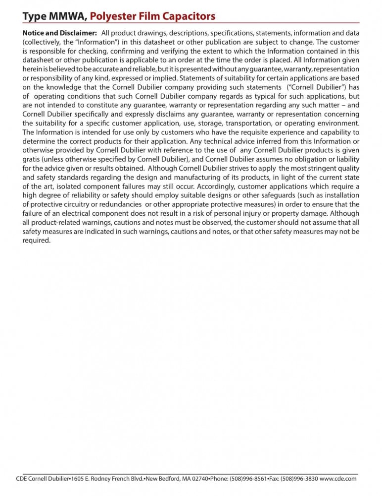 MMWA series datasheet page 3