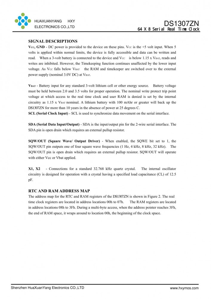 DS1307ZN-HXY datasheet page 3
