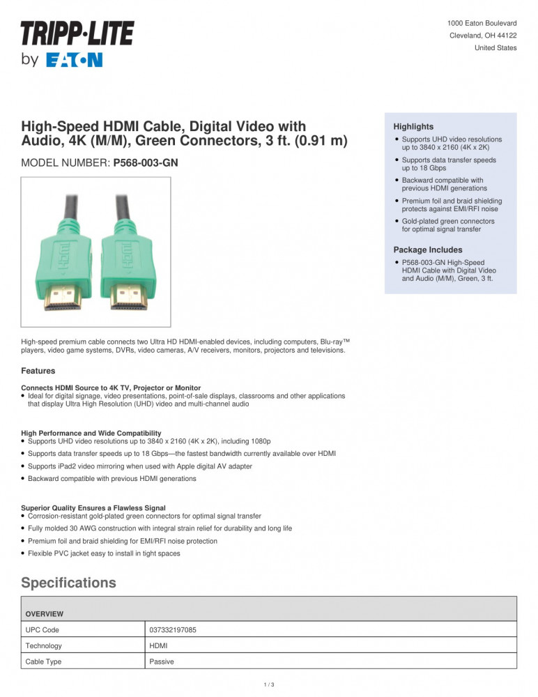 P568-003-GN technical document page 1