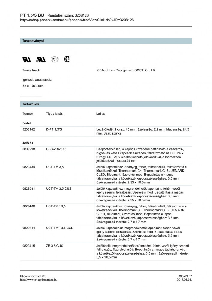 PT 1,5/S BU 3208126 technical document page 3