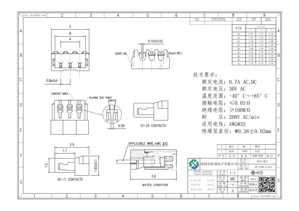 HC-SUR0.8-5YD technical drawing