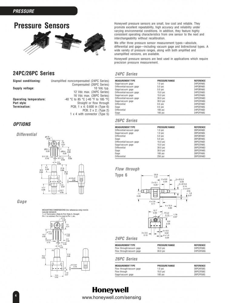 Honeywell catalogue page 4