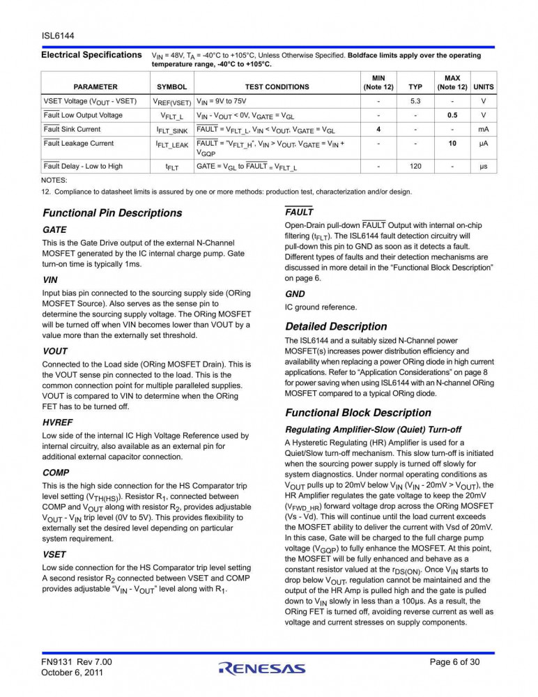 ISL6144 datasheet page 6