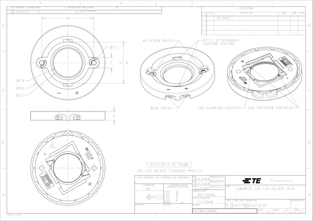 TE Connectivity 2213130-2 drawing page 2