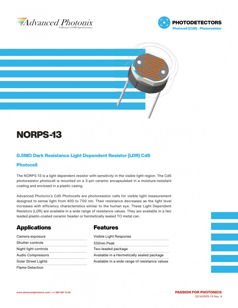 NORPS-13 datasheet page 1