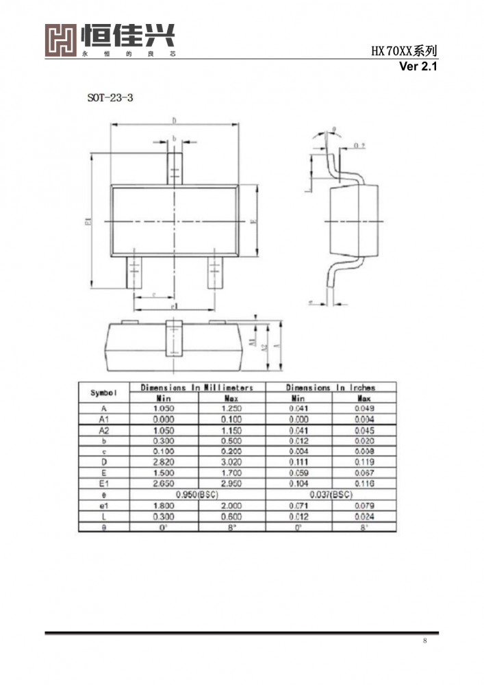 HX7036 datasheet page 8