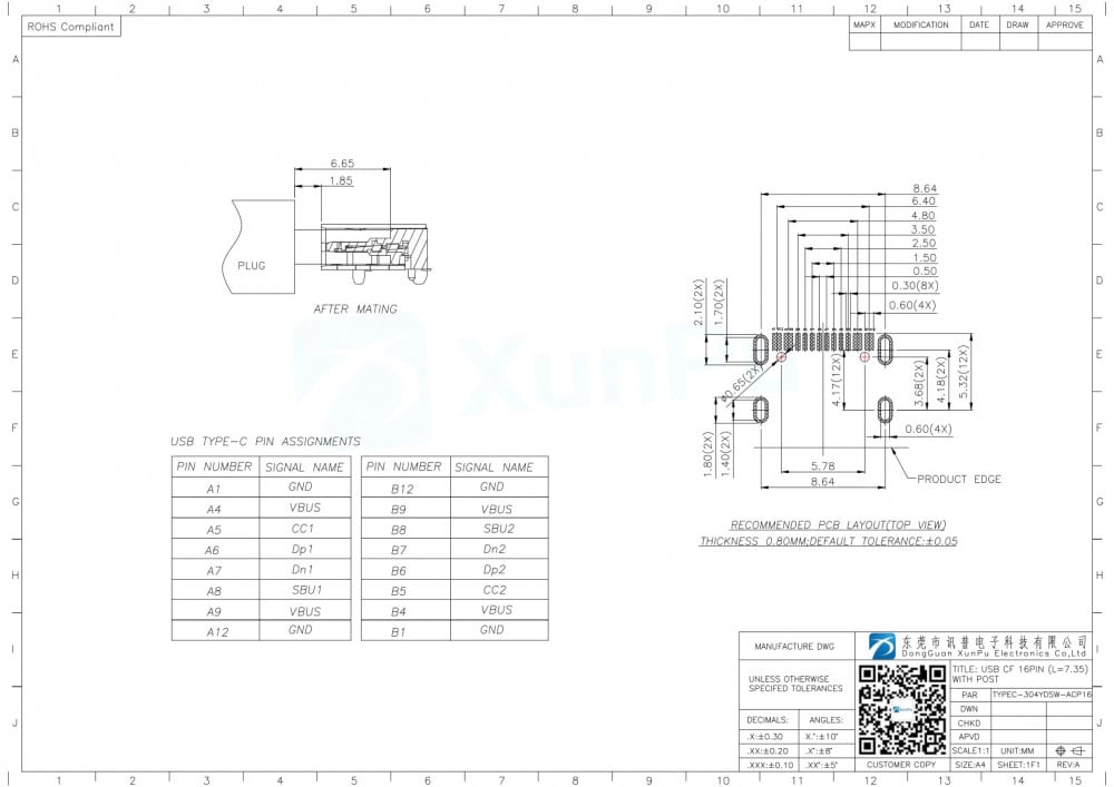 TYPEC-304YDSW-ACP16 manufacturing drawing page 2