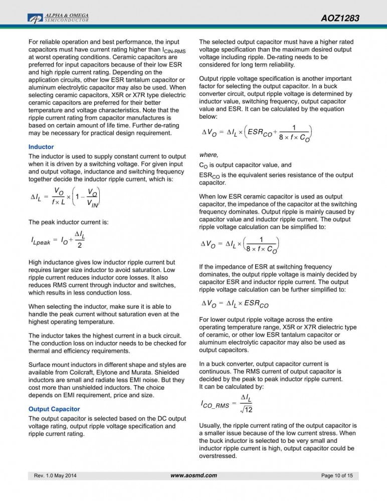 AOZ1283PI datasheet page 10