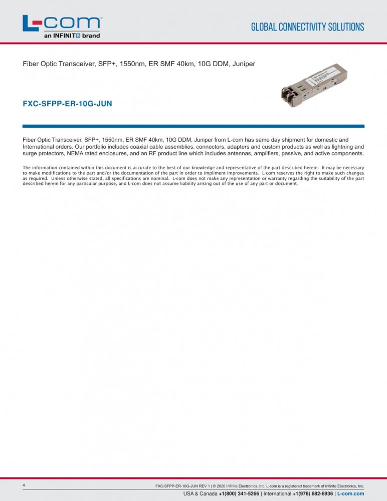 FXC-SFPP-ER-10G-JUN datasheet page 4