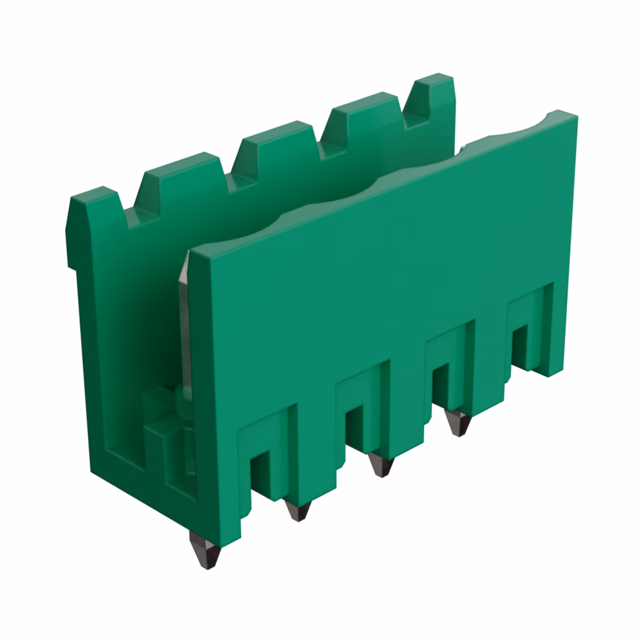 5.08mm Pitch Eurostyle Vertical PCB Header, Open Ends, Green Housing, 4 Circuits for sale