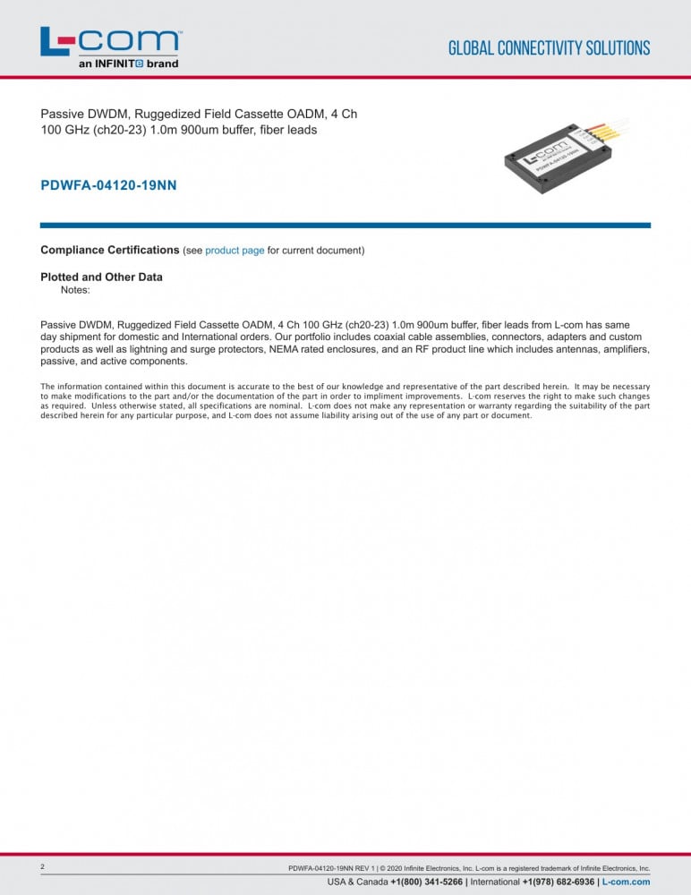 PDWFA-04120-19NN specifications