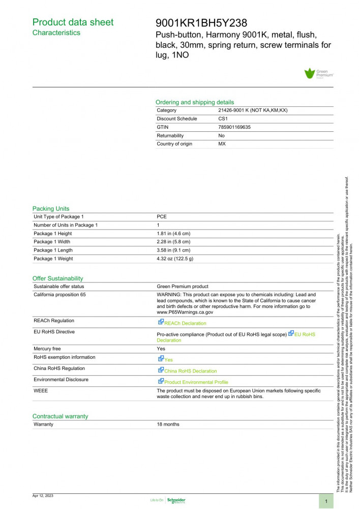 9001KR1BH5Y238 technical document preview