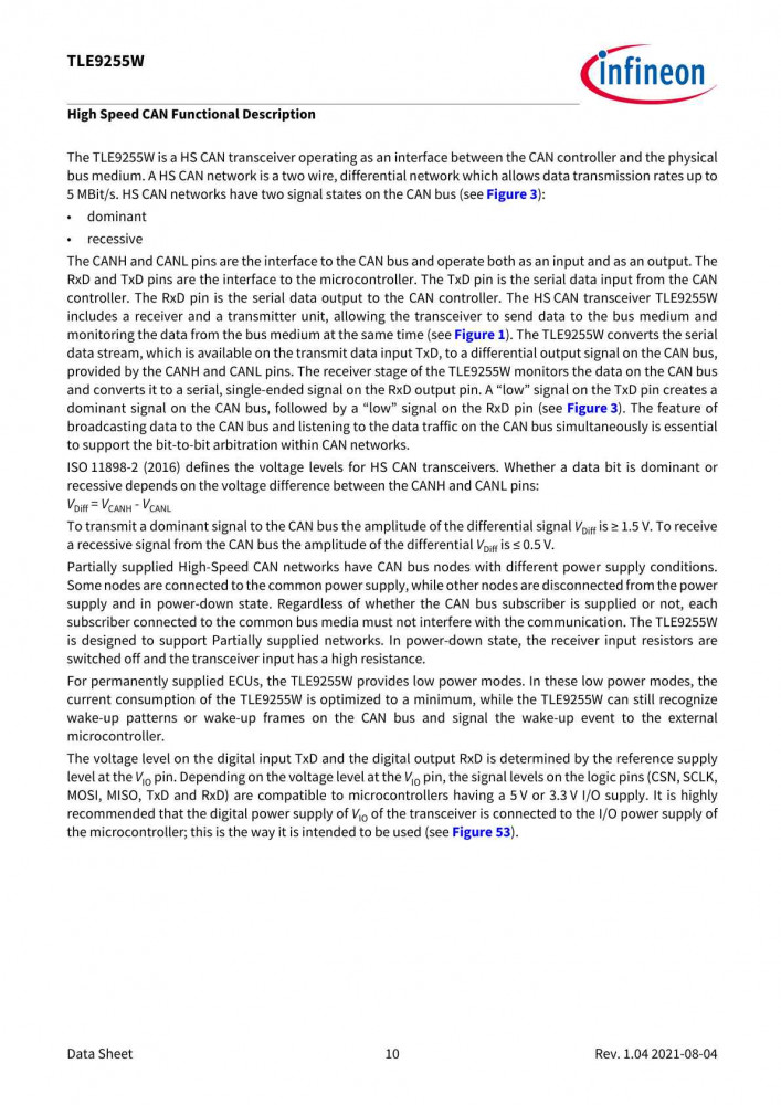 TLE9255W technical document page 10
