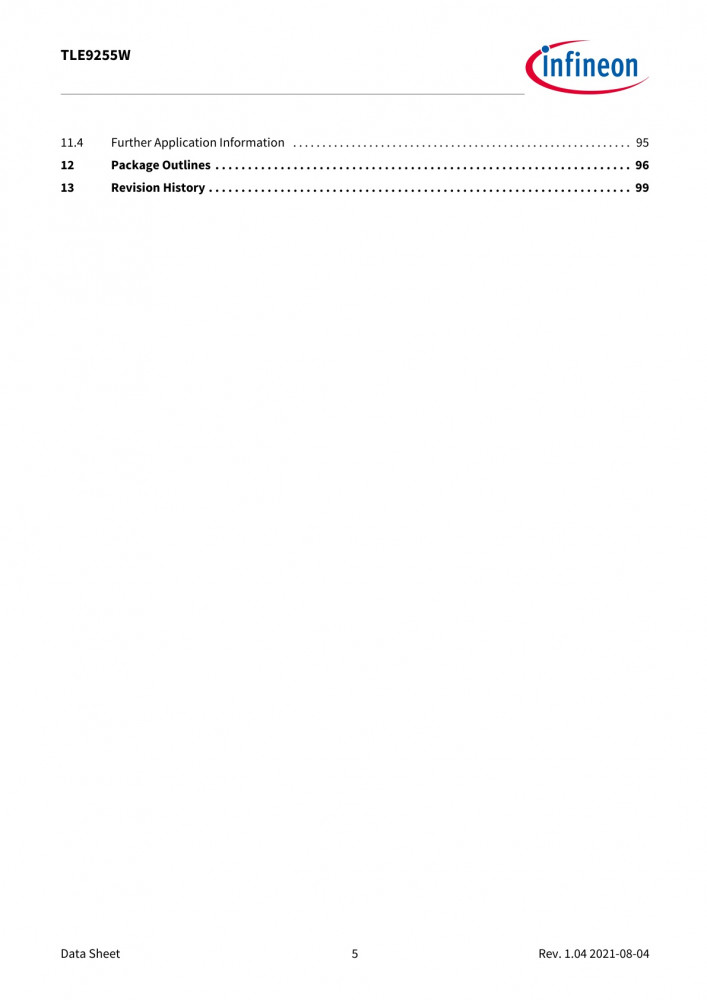 TLE9255W technical document page 5